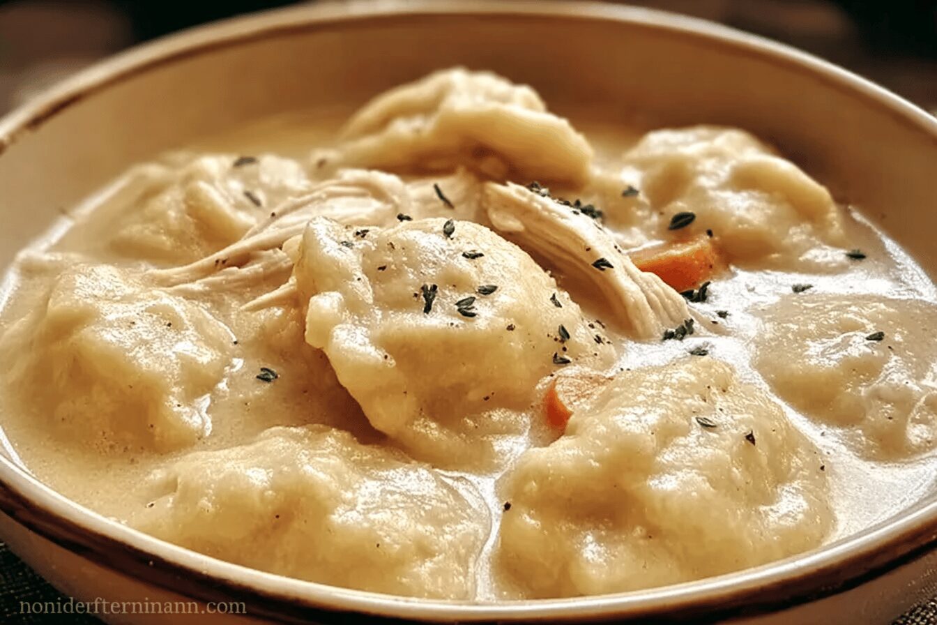 Chicken Dumplings Recipe With Tender Meat And Fluffy Dough