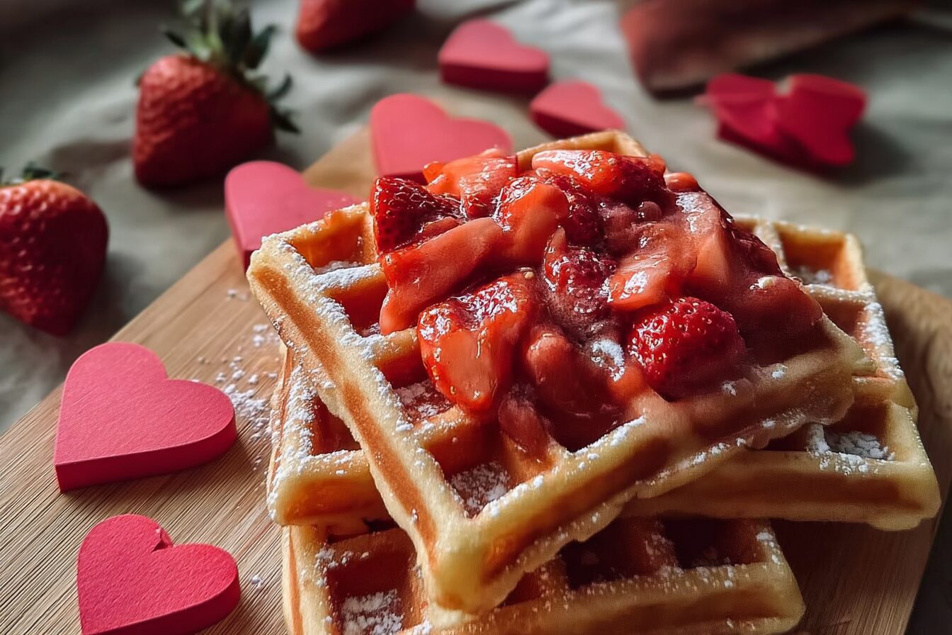 Quick Strawberry Waffles Recipe With Fresh Strawberries